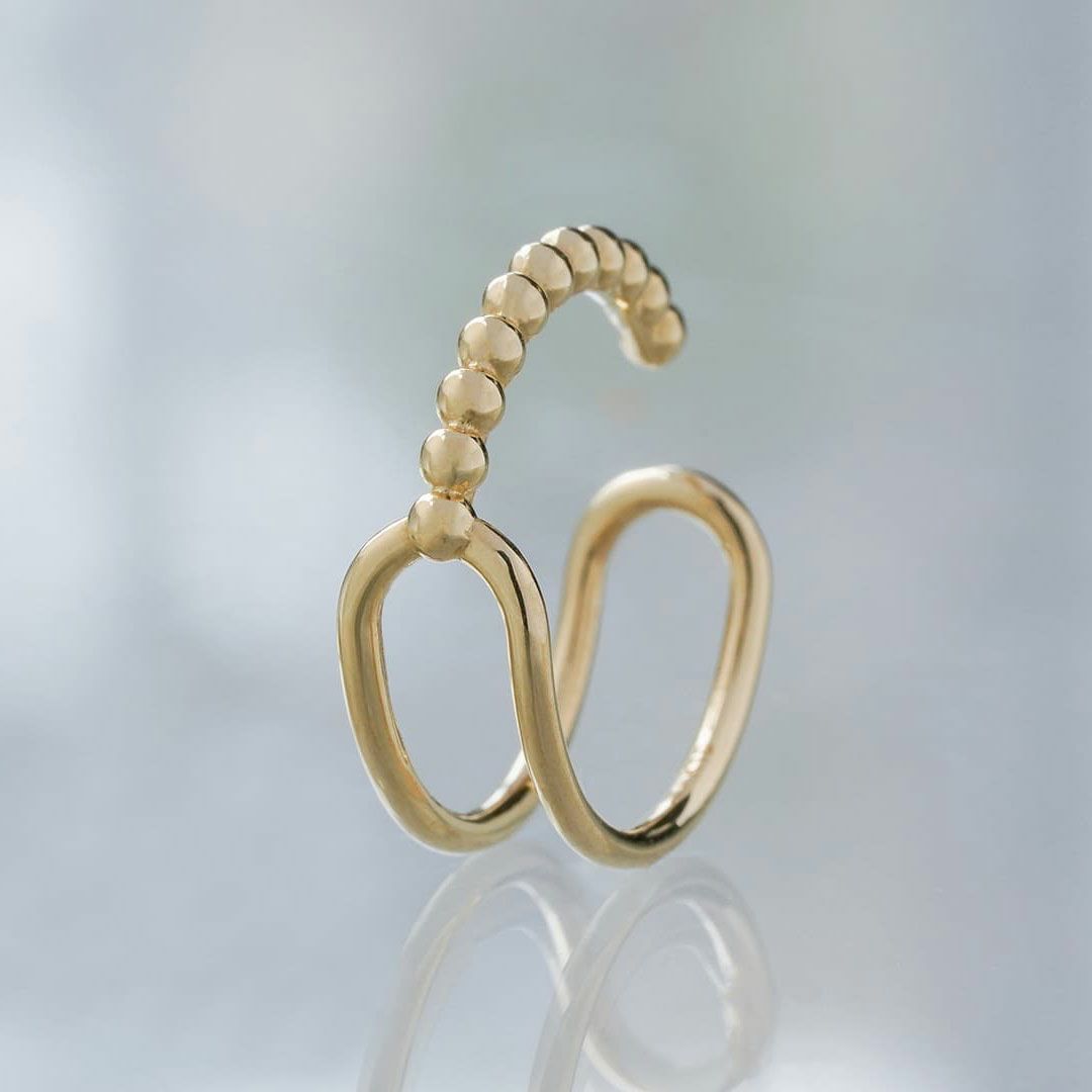 Aioon ear cuff ring K18 | Hariqua-パワーストーンジュエリー-