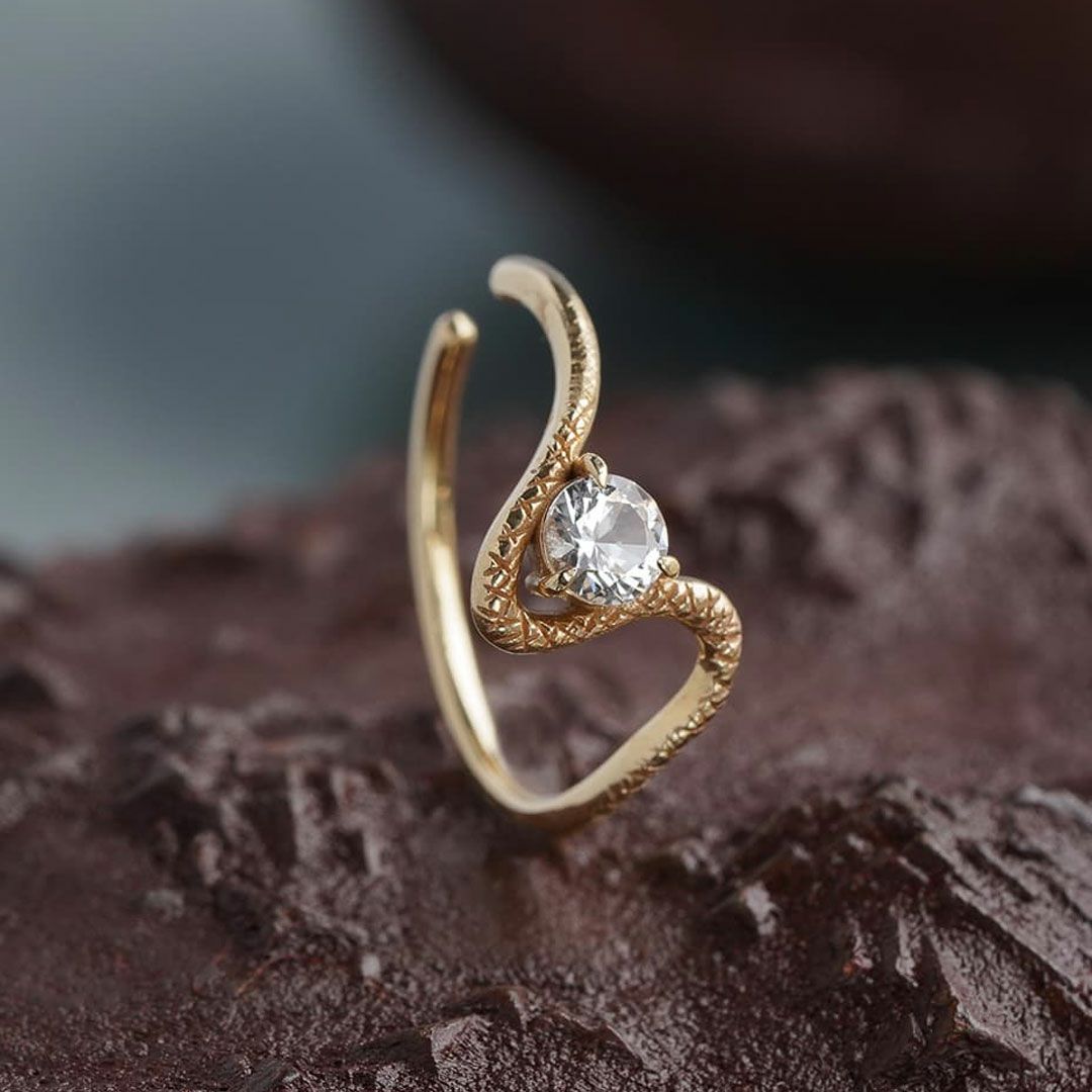 Phenakite spark ear cuff ring /フェナカイト | Hariqua-パワーストーンジュエリー-